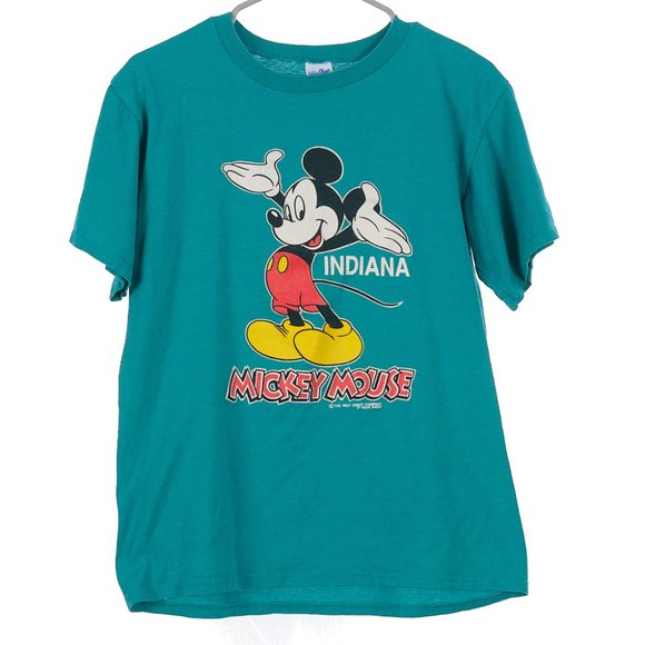 Disney | Tops | Rare Walt Disney Indiana Mickey Mouse Made In Usa Velva ...